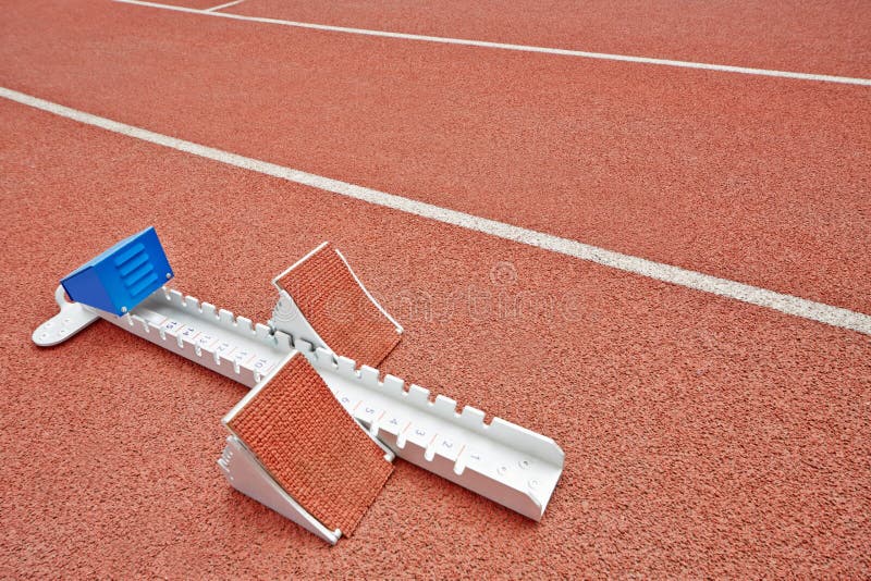 Starting Blocks on Race Track Stock Photo - Image of olympic, open ...