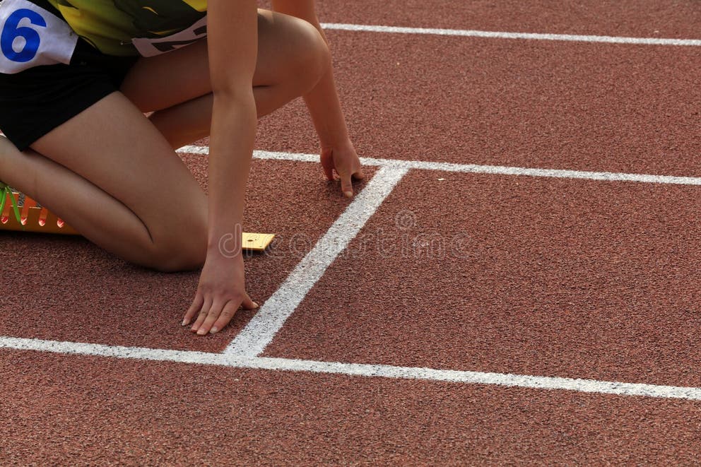 Starting Blocks on the Runway Stock Image - Image of block, starting ...