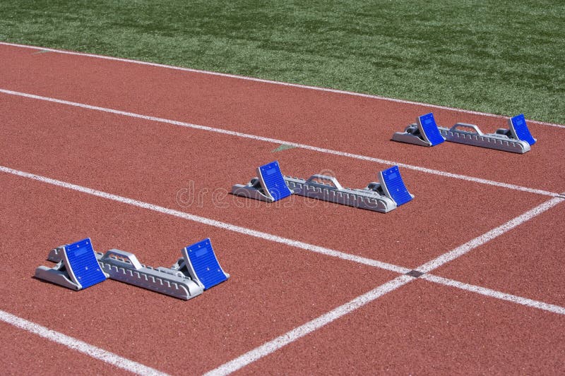 Starting Blocks at the Start Stock Photo - Image of empty, color: 29655098