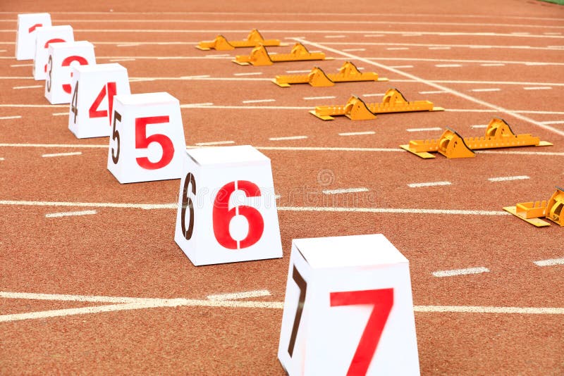 Starting blocks stock image. Image of athletic, motion - 177314191