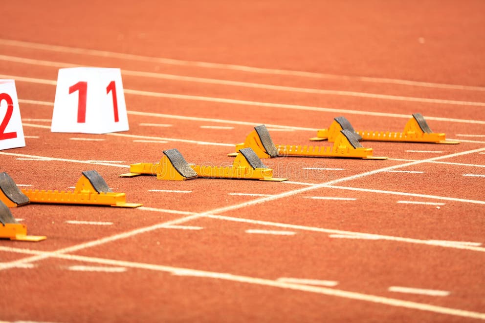 Starting blocks stock photo. Image of rapid, ground - 177315474
