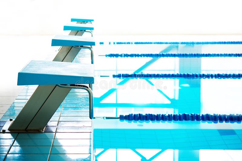 Starting Blocks in a Swimming Pool Stock Photo - Image of pool, lane ...