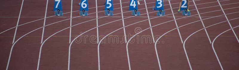 Starting Blocks in Track and Field. Professional Sport Concept Stock ...