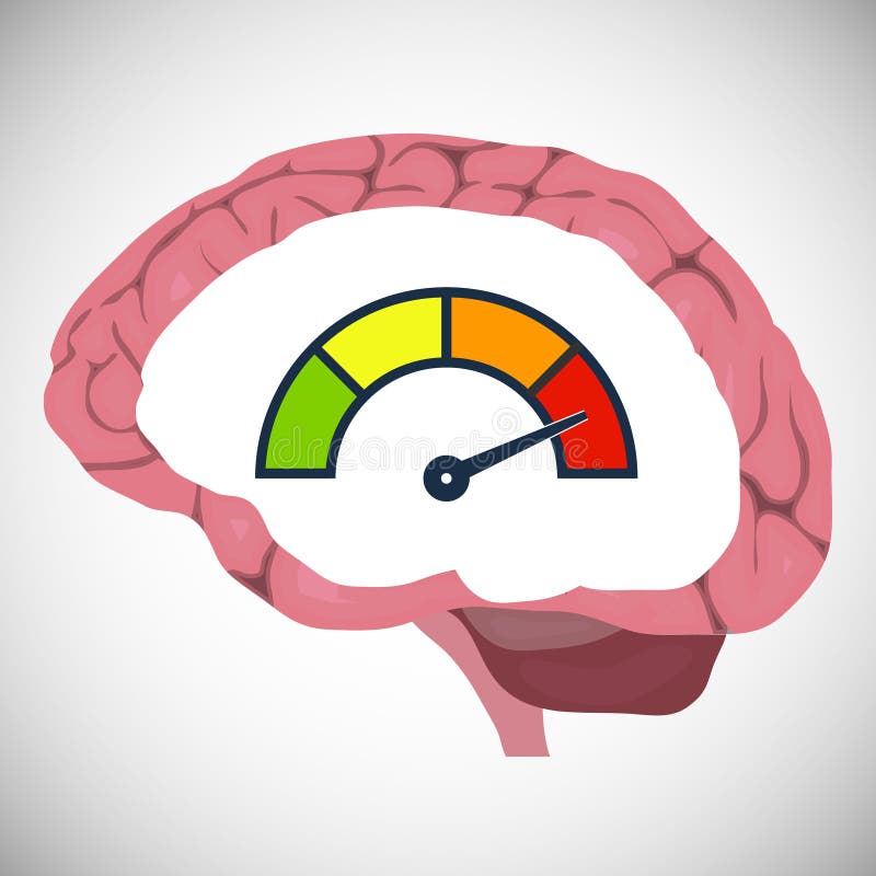 Brain power meter stock illustration. Illustration of mind - 25583804