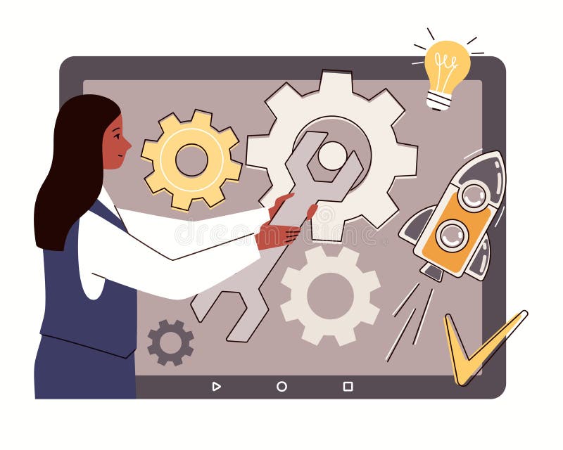 Starting Business Process from Idea To Implementation. Stock ...