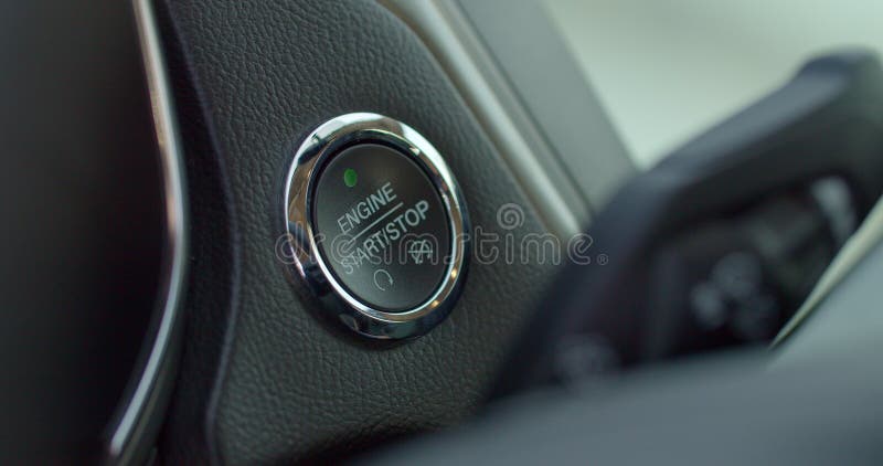 Starting Car Engine. Track in To the Button. Finger Press the Button To ...