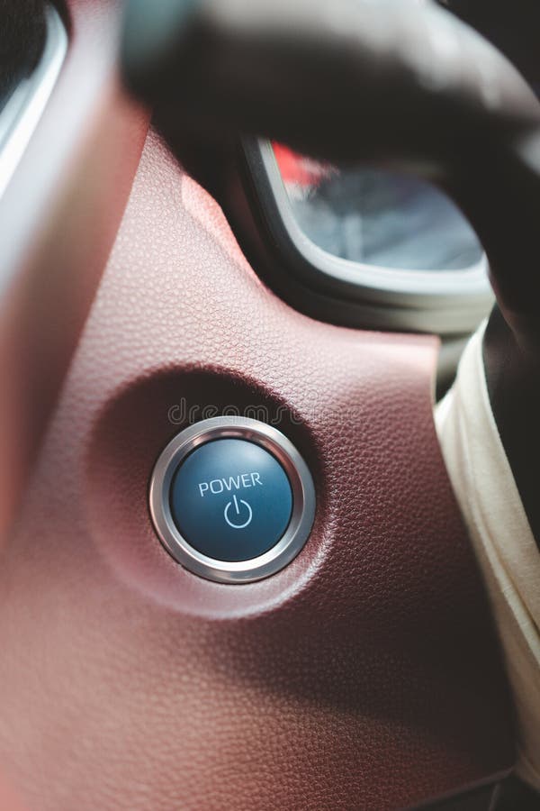 Starting the Car Engine Using a Special Start and Stop Button Stock ...