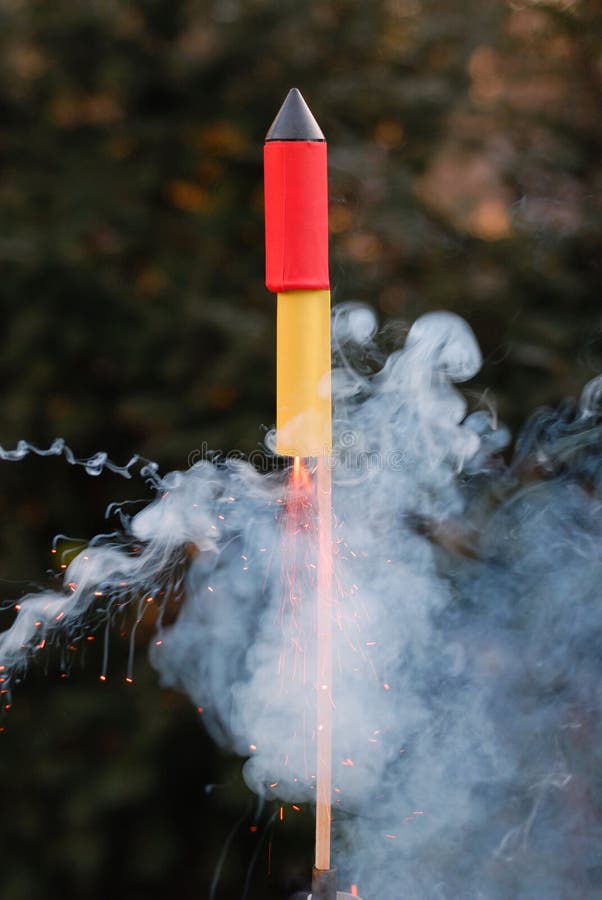 Starting firework rocket stock image. Image of launching - 163866005