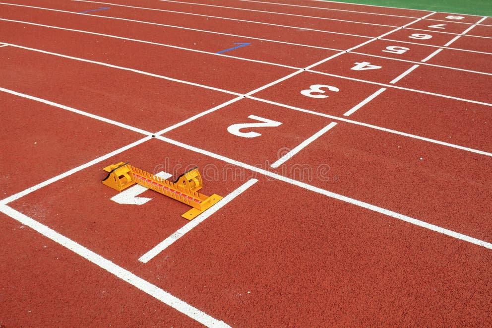 Starting Frame on the Plastic Runway Stock Photo - Image of runup ...