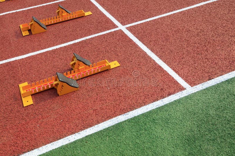 Starting Frame on the Plastic Runway Stock Image - Image of footplates ...