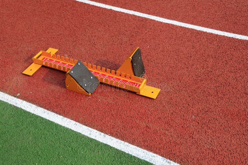 Starting Frame on the Plastic Runway Stock Photo - Image of performance ...