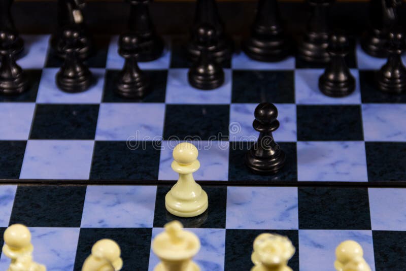 Starting Game of Chess on Chessboard. Game Concept Stock Image - Image ...
