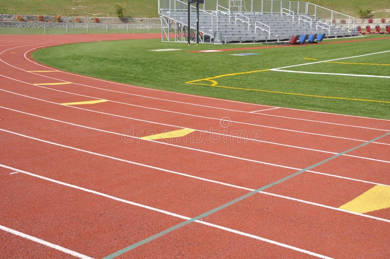 Starting Grid Of Race Track In Stadium Stock Image - Image of lane ...