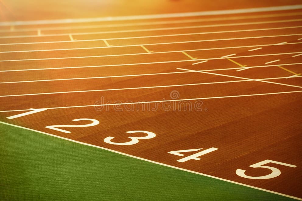 Starting Lane of Running Track Stock Image - Image of ground, event ...