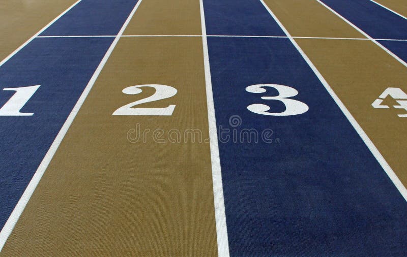 Starting lanes 1-4 stock image. Image of blue, track - 53553607