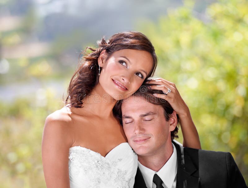 Starting a Life Together. a Couple on Their Wedding Day. Stock Image ...