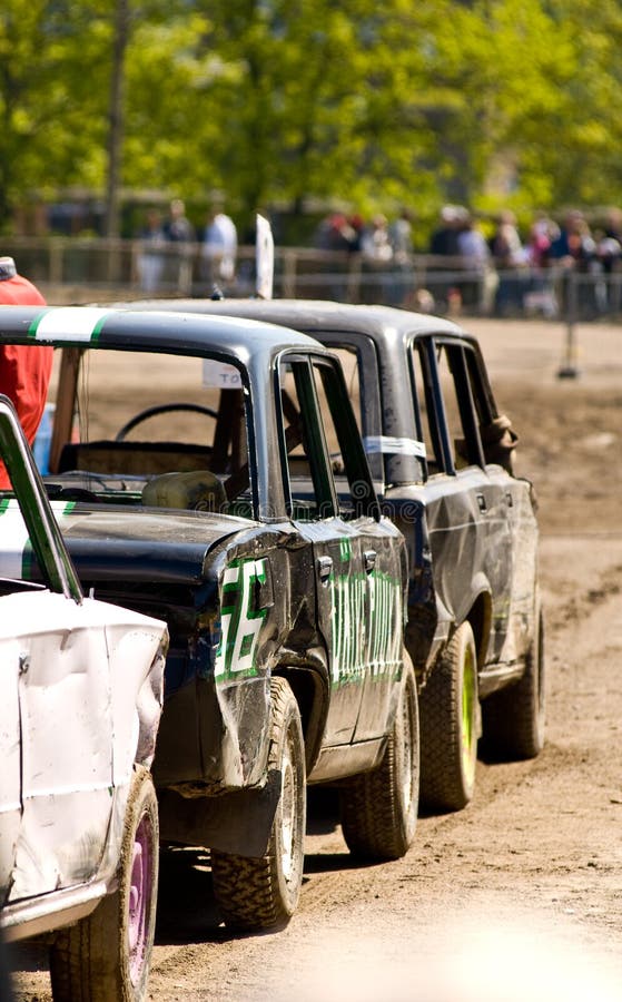Demolition Derby Cars stock image. Image of smashed, dirt - 5308983