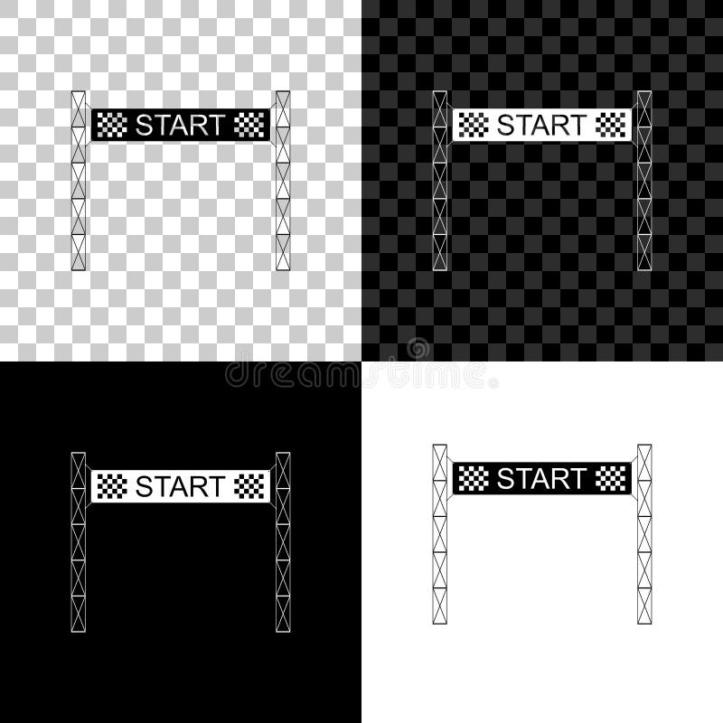 Starting Line Icon Seamless Pattern on White Background. Start Symbol ...