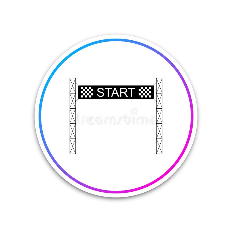 Starting Line Icon Isolated on White Background. Start Symbol. Circle ...