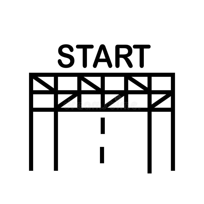 Outline Starting Gun Vector Icon. Isolated Black Simple Line Element ...