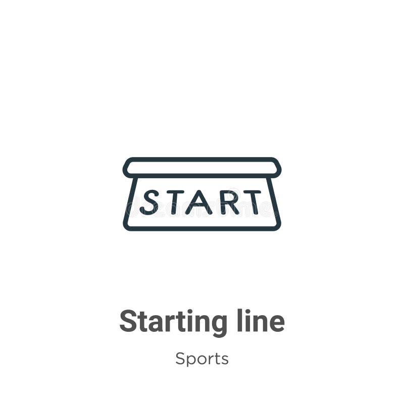 Starting Line Outline Vector Icon. Thin Line Black Starting Line Icon ...