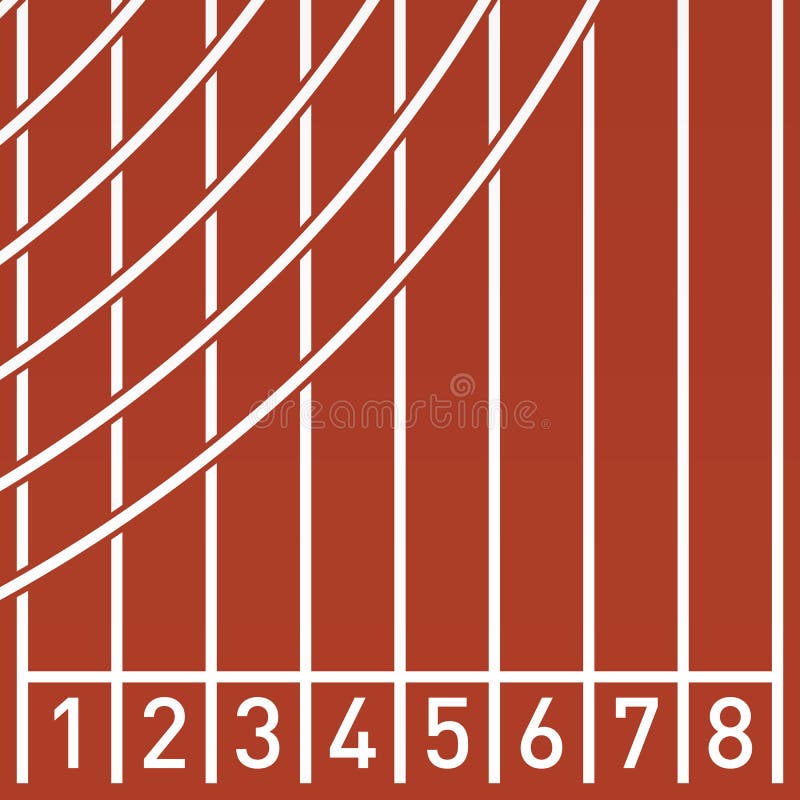 Starting Line on Running Track Stock Vector - Illustration of number ...