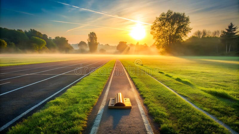 The Starting Line: a Symphony of Dawn Generative AI Stock Illustration ...