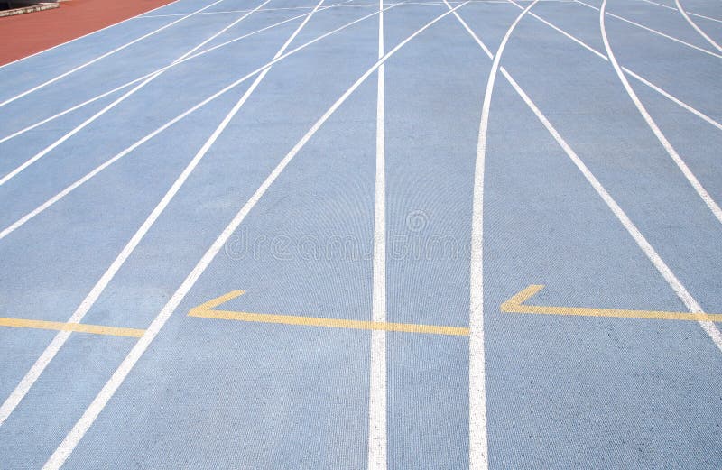 Starting Lines on Running Track Stock Image - Image of road, dividing ...