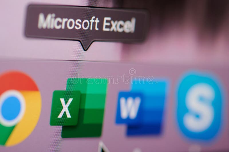 Microsoft Office Excel Application Menu Editorial Photography - Image ...