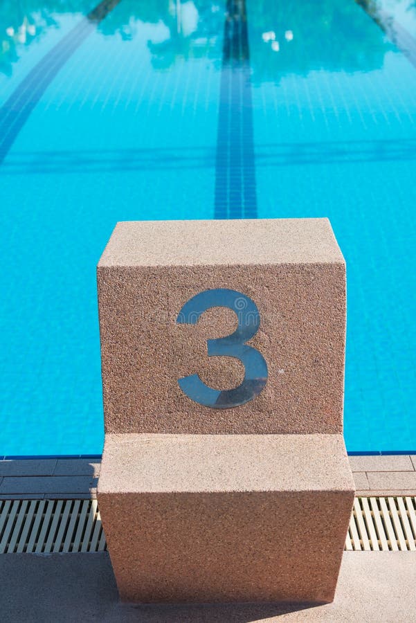 Starting Place Number Three. Stock Image - Image of lane, start: 54873505