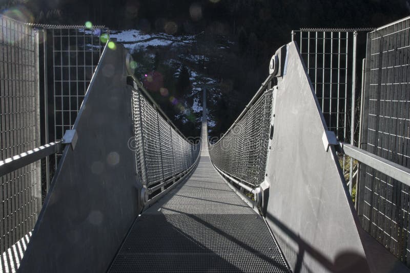 The Starting Platform of a Simple Suspension Bridge Stock Image - Image ...