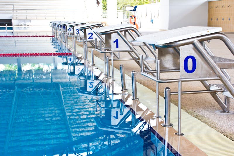 Starting Platforms with Numbers Stock Photo - Image of diving, athletic ...