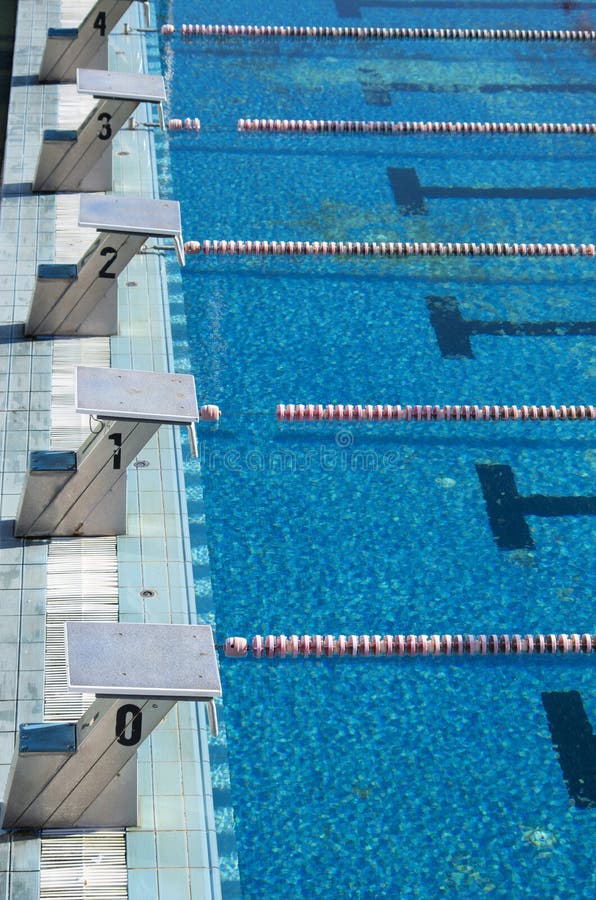 Starting Platforms with Numbers for Swimming Races Stock Image - Image ...