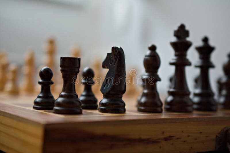 Starting Point of a Chess Game, View from the Corner on the Black Side ...