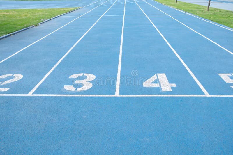 Starting Point of Rubber Runway at Horizontal Composition Stock Image ...