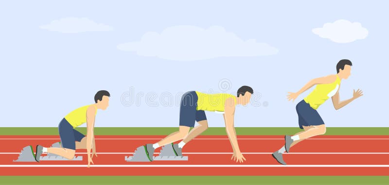 Man Runner Sprinter Starting Blocks Silhouette Stock Illustrations – 15 ...