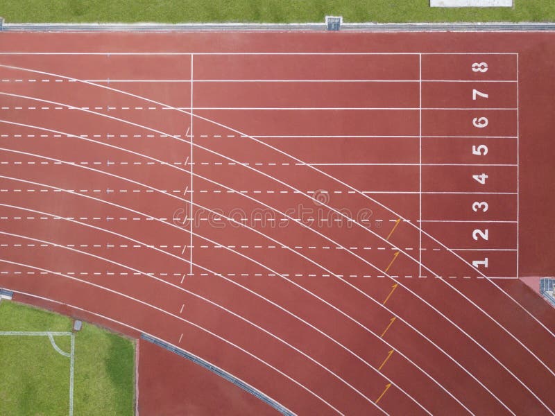 Starting Point with Running Track Lane Numbers Stock Image - Image of ...