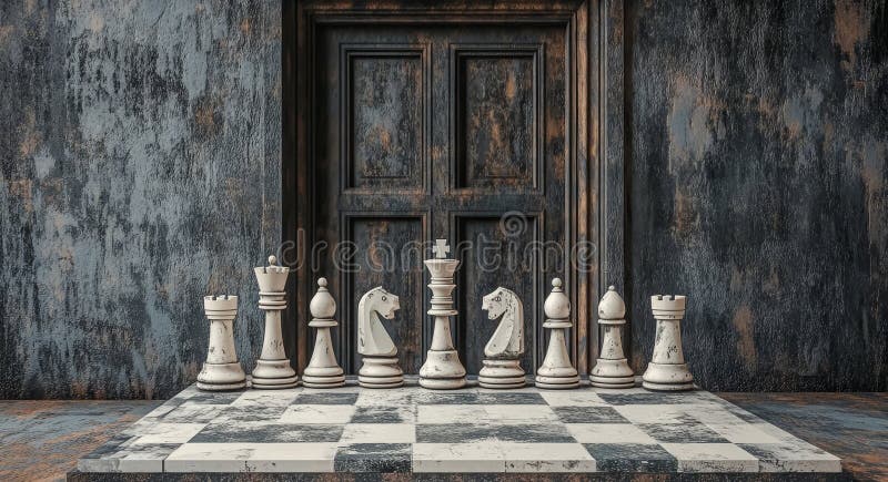 The Starting Position of Chess Pieces is Shown on the Board, Isolated ...
