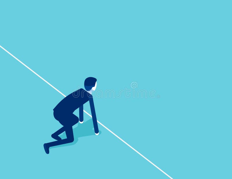 Starting Position and Ready To Start. Flat Isometric Vector ...