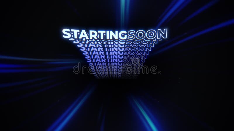 STARTING SOON Message in Blue Lines Tunnel - Screen for Video Streaming ...