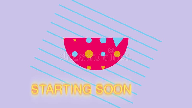 Starting Soon Yellow on Purple Seamless Loop Stock Footage - Video of ...