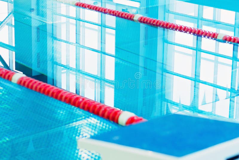 Starting Table with Numbers for Diving in Olympic Pool. Swimming Pool ...