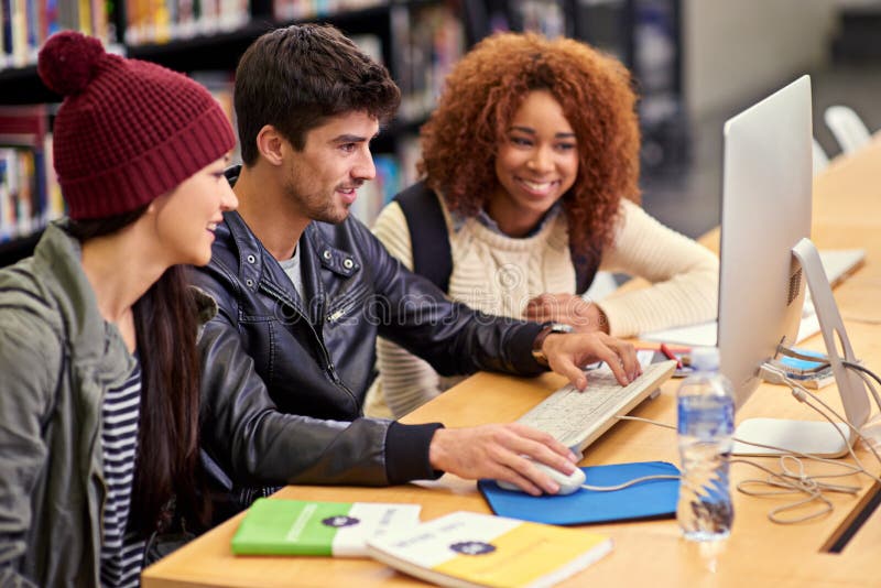 Starting on Their Research Project. a Group of Students Working ...