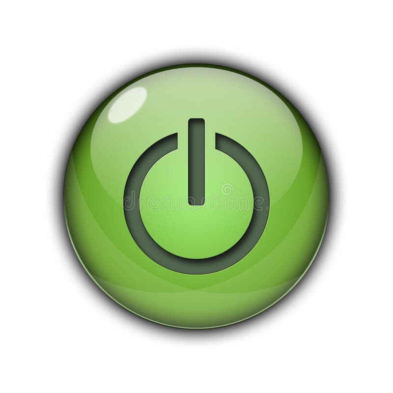 Startknopf-Silber-Farbe Der Energie-3D Stock Abbildung - Illustration ...