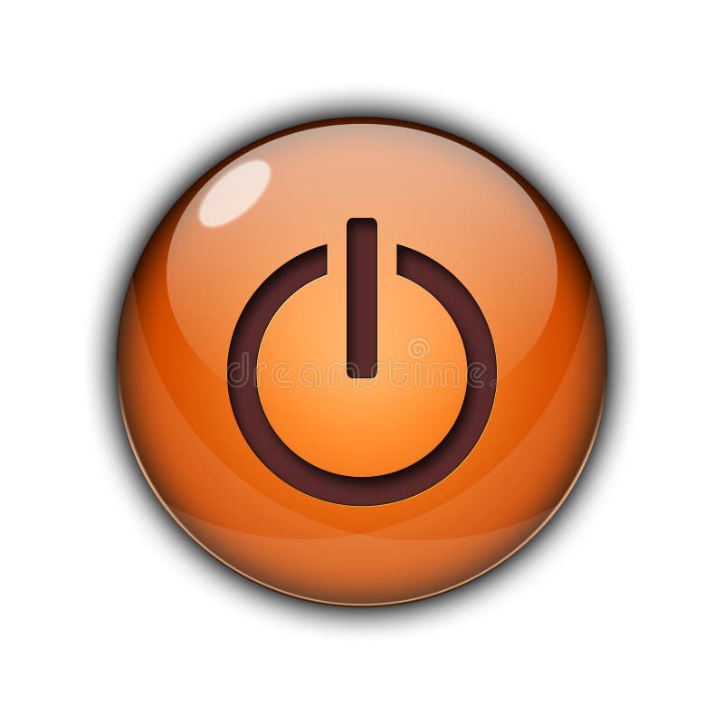 Startknopf-Ikonen-Orangen-Farbe Der Energie-3D Stock Abbildung ...