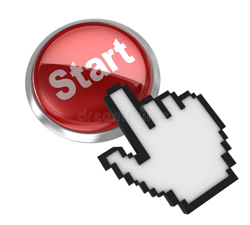 Startknopf- Und Hand-Cursor Stock Abbildung - Illustration von mode ...