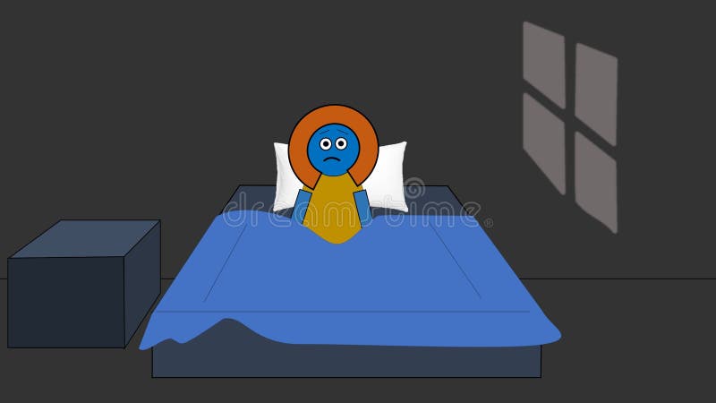 Startled Awake in the Middle of the Night Stock Illustration ...