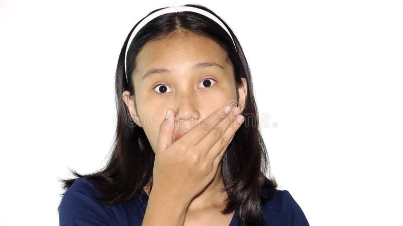 A Startled Beautiful Girl Youth Isolated Stock Photo - Image of shock ...