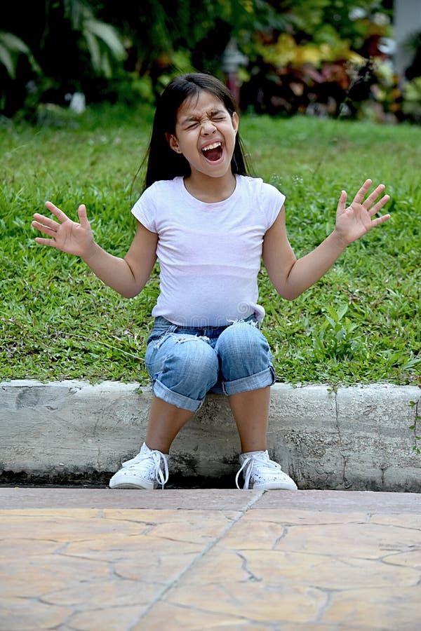 Startled Beautiful Filipina Girl Child Stock Image - Image of young ...
