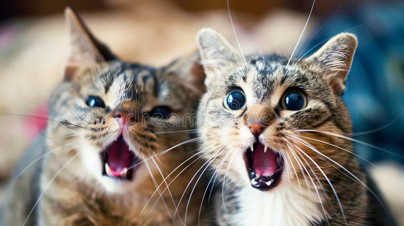 Startled Cat and Mouse Face Off in Surprising Encounter Depicting Tense ...